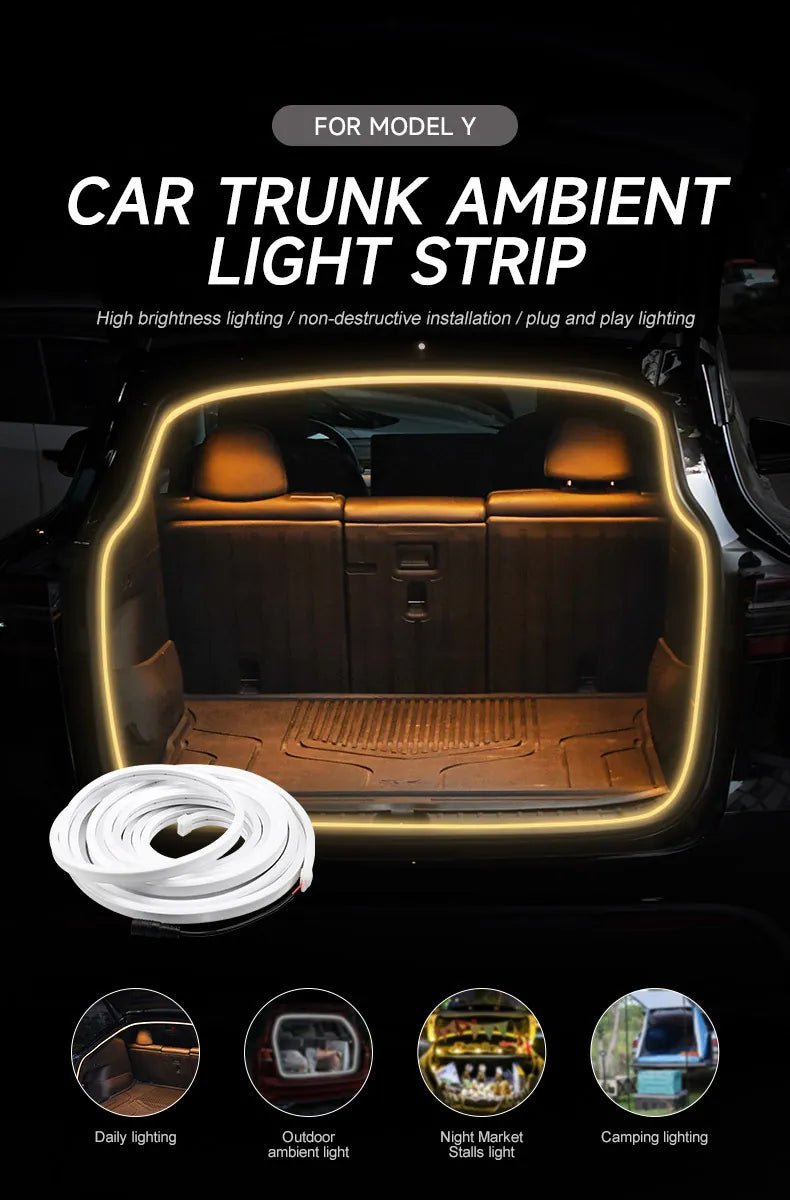 Model Y 汽車後車廂燈帶：高亮度、無損安裝、即插即用 - All In One Consultant Limited